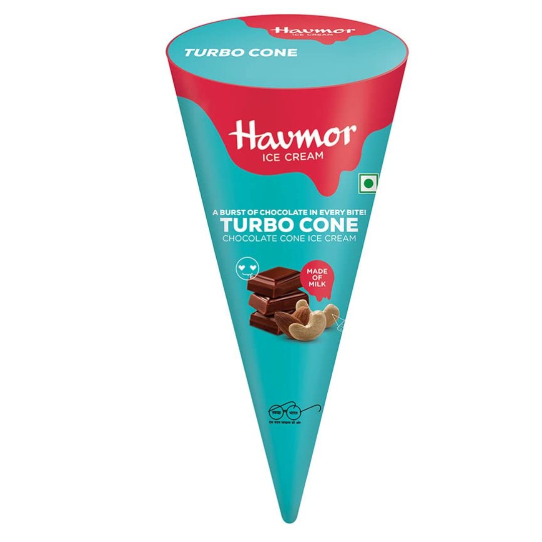 Chocolate Turbo Cone Ice Cream 110 ml Havmor – JITCO Chocolate Turbo Cone Ice Cream 110 ml Havmor – JITCO